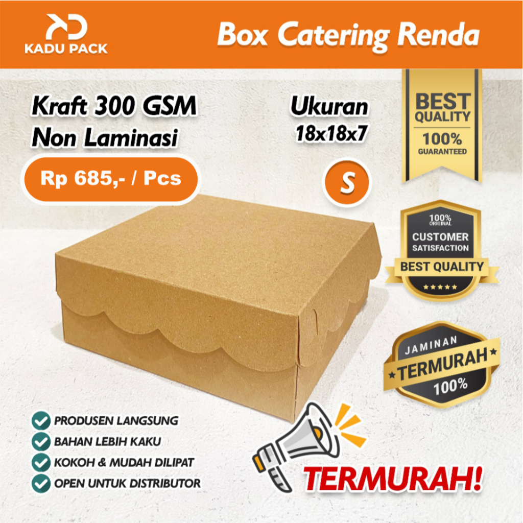 Jual 40 Pcs Box Dus Catering | Kotak Nasi | Kaku dan Tebal Size 18x18 ...