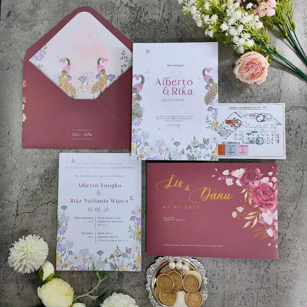 Jual Card Undangan Invitation Hardcover premium bahan linen dan amplop ...