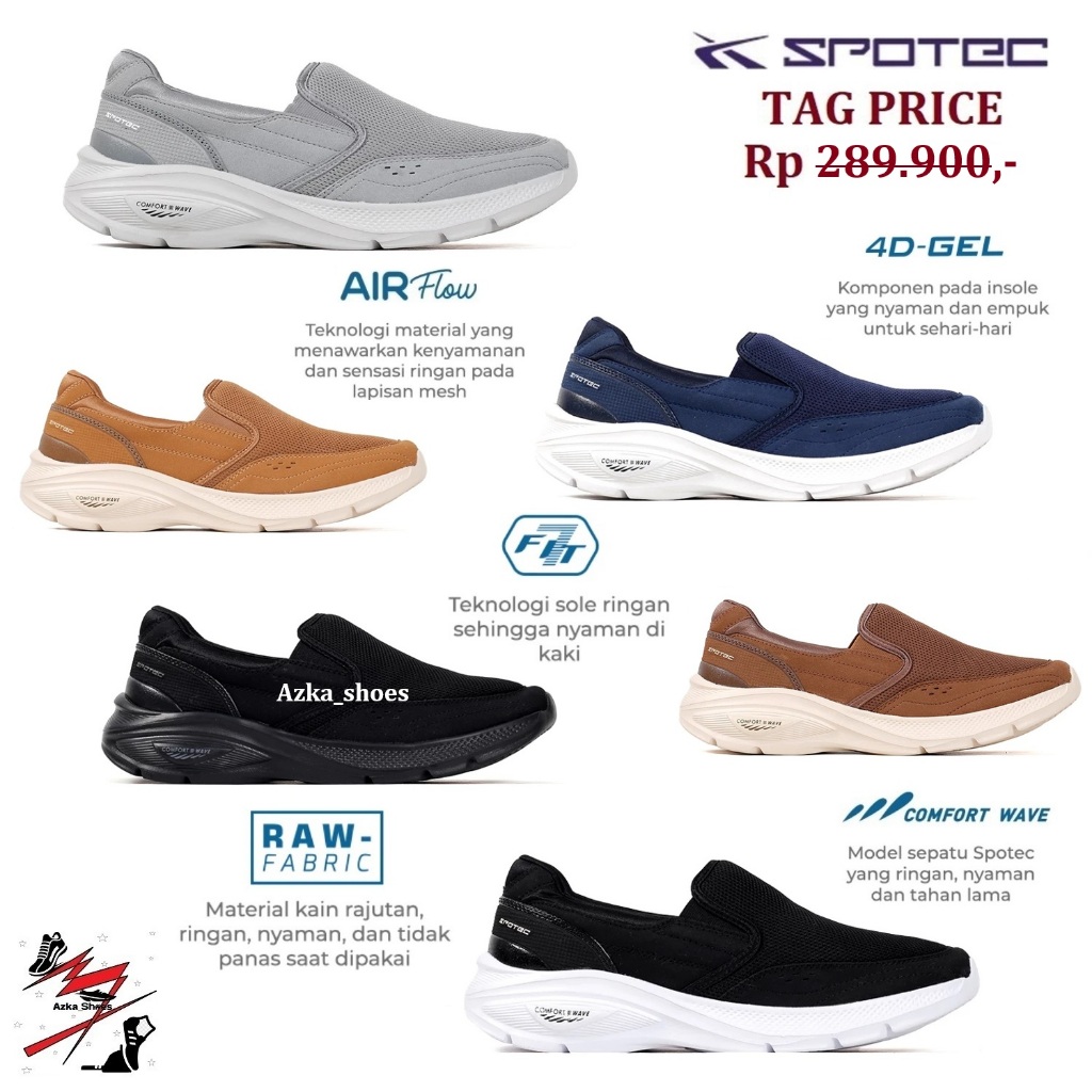 Jual SPOTEC FIAT | Sepatu Walking Slip on | Sepatu Santai | Sepatu ...