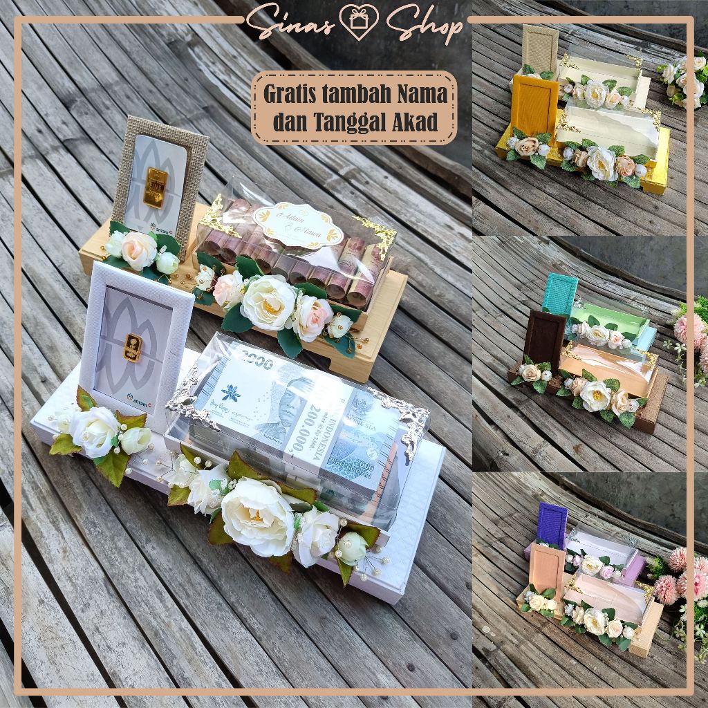 Jual Kotak uang dan logam mulia, mahar seserahan pernikahan model kaki ...