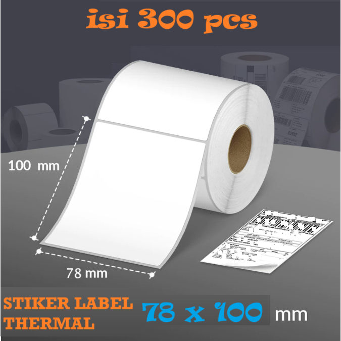 Jual Label stiker Thermal 78x100mm isi 500pcs Waterproof Sticker Label ...