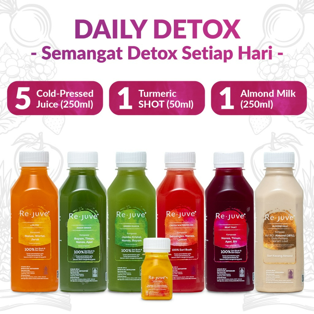 Jual Re.juve Jkt - Paket Daily Detox | Cold Pressed Juice / Jus | 100% ...