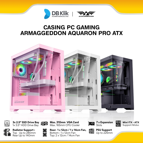 Jual Armaggeddon Casing Pc Gaming Aquaron Pro Atx + Fan Core 12 ...
