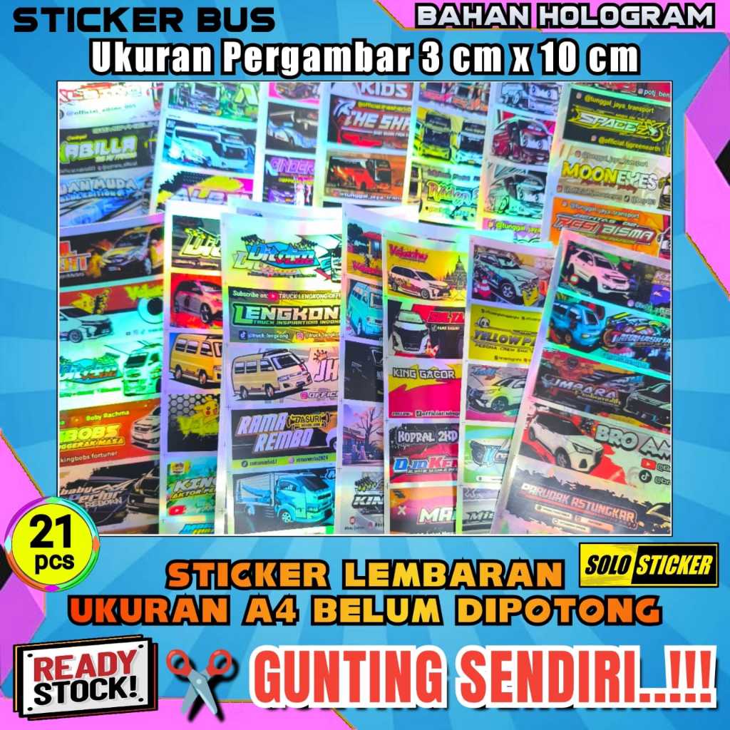 Jual Stiker TCI Sticker Mobil Basuri Hologram Lembaran Isi 21pc Mobil ...