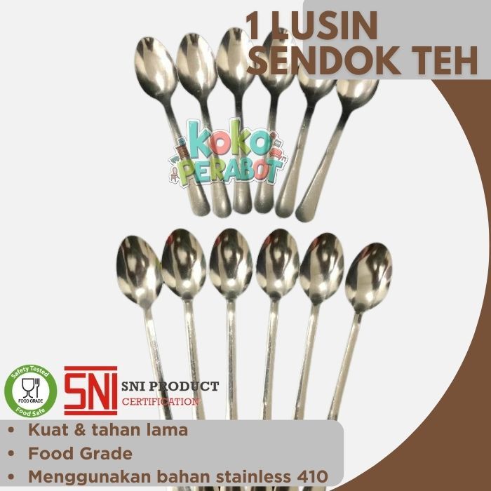 Jual 1 Lusin Sendok Teh Glowsy KOMODO Sendok Teh Stainless Anti Karat ...