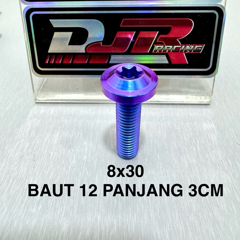 Jual BAUT 12 TITANIUM 8x30 BIG HEAD original VIETNAM baut 12 panjang 3 cm | Shopee Indonesia