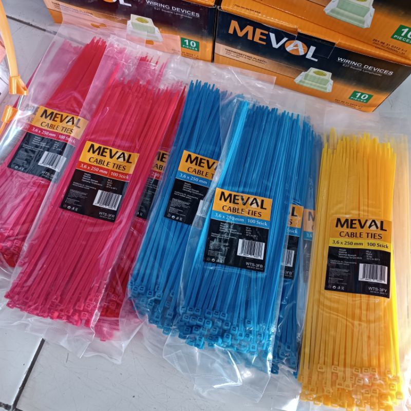 Jual Cable ties Warna MEVAL 3,6 x 250 mm kabel ties warna | Shopee ...