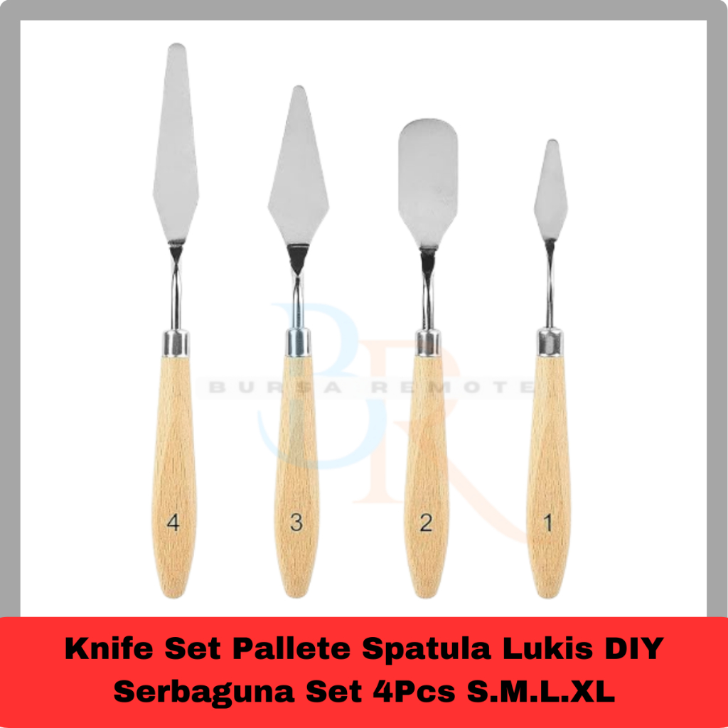 Jual Knife Set Pallete Spatula Lukis DIY Serbaguna Set 4Pcs S.M.L.XL ...