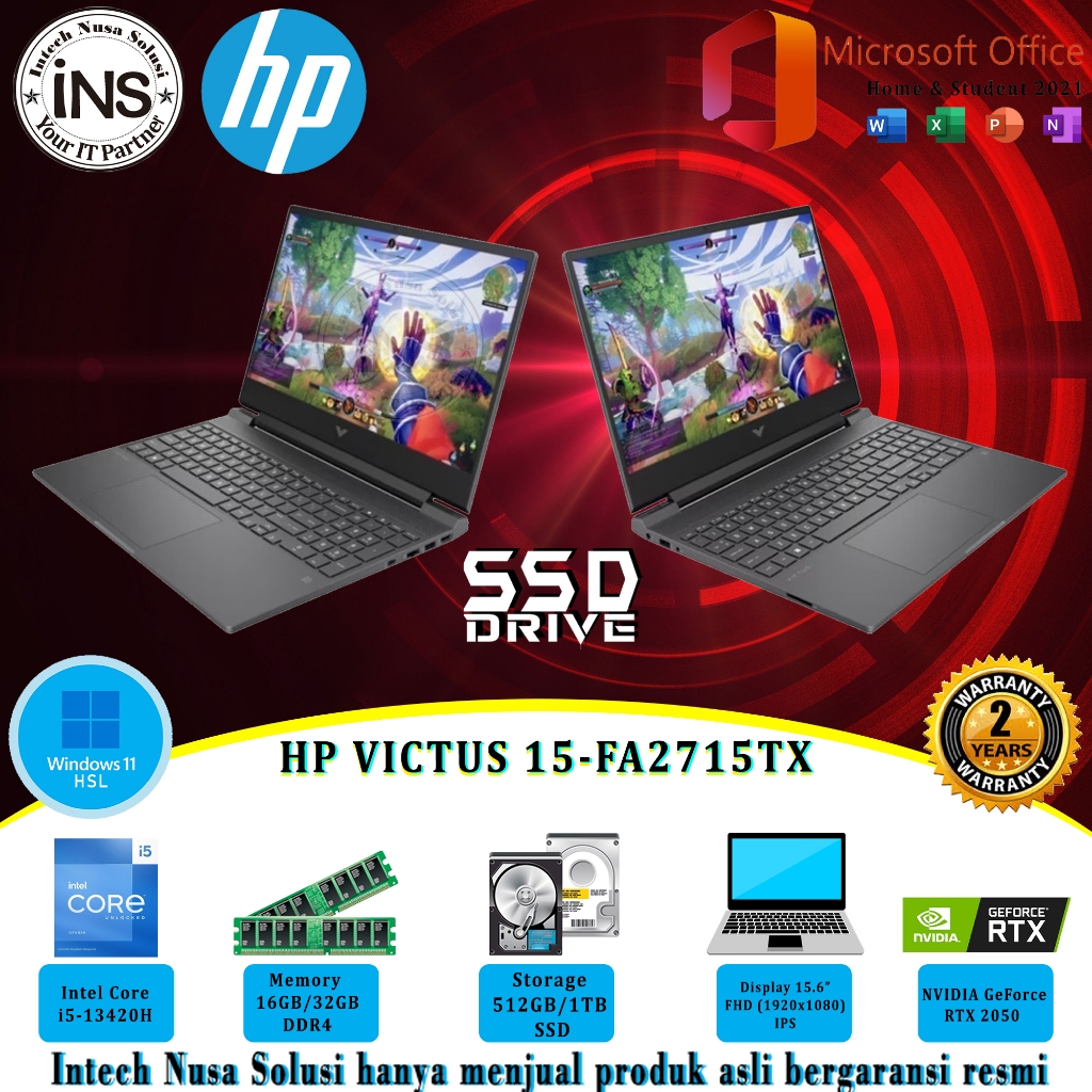 Jual HP VICTUS 15-FA2715TX i5-13420H 32GB 1TB WIN11+OHS2021 2YR ...
