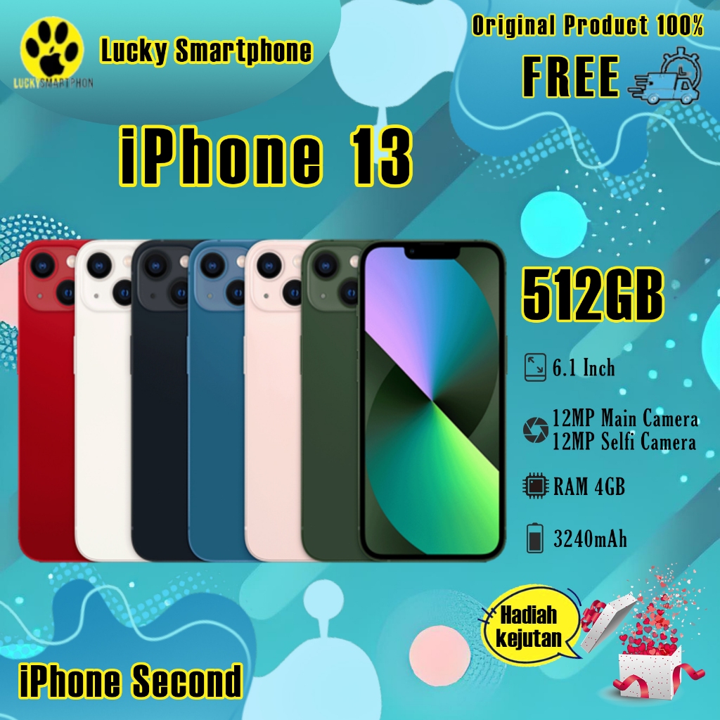Jual iPhone 13 512GB Second Original100% INTER 6.1"OLED-Ori Mulus Fullset LikeNew Phone 3utools ...