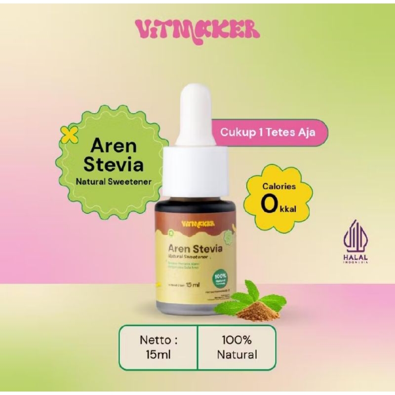 Jual Vitmaker Stevia Aren 15 ML dan 5 ML Vitmaker Liquid Aren Vitmaker ...