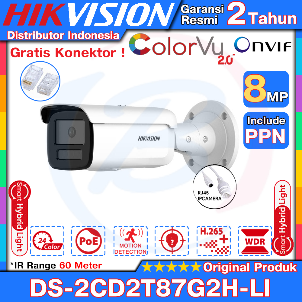 Jual Hikvision DS-2CD2T87G2H-LI Ipcam 8mp Hybrid Colorvu 2.0 CCTV Outdoor Garansi Resmi | Shopee ...
