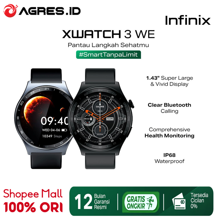 Jual INFINIX SMART WATCH XW3E XWATCH 3 WE BLACK GREY GARANSI RESMI ...