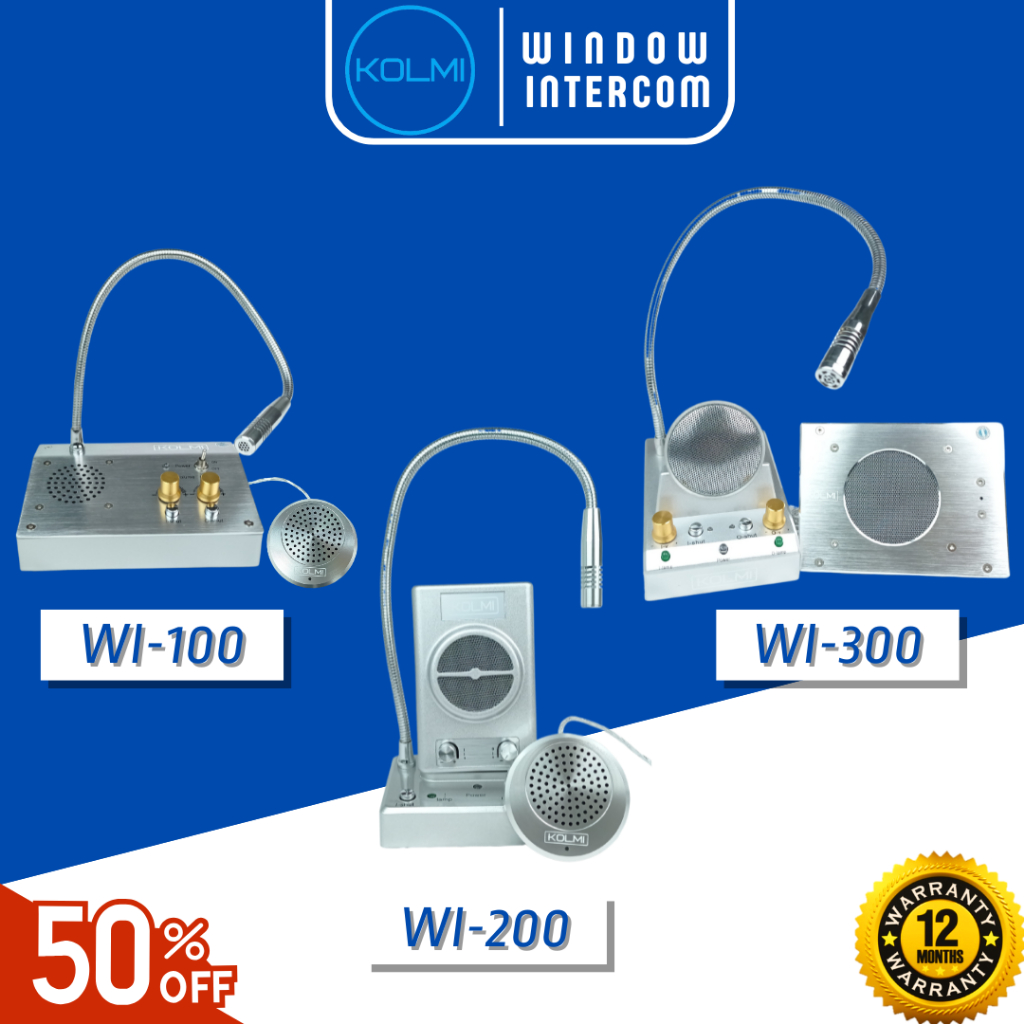 Jual KOLMI Dual Way Window Counter Intercom - Mic Loket 2 Arah | Shopee ...