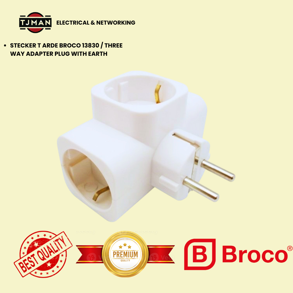 Jual BROCO STEKER T ARDE 13830 / STOP KONTAK CABANG 3 BROCO | Shopee ...