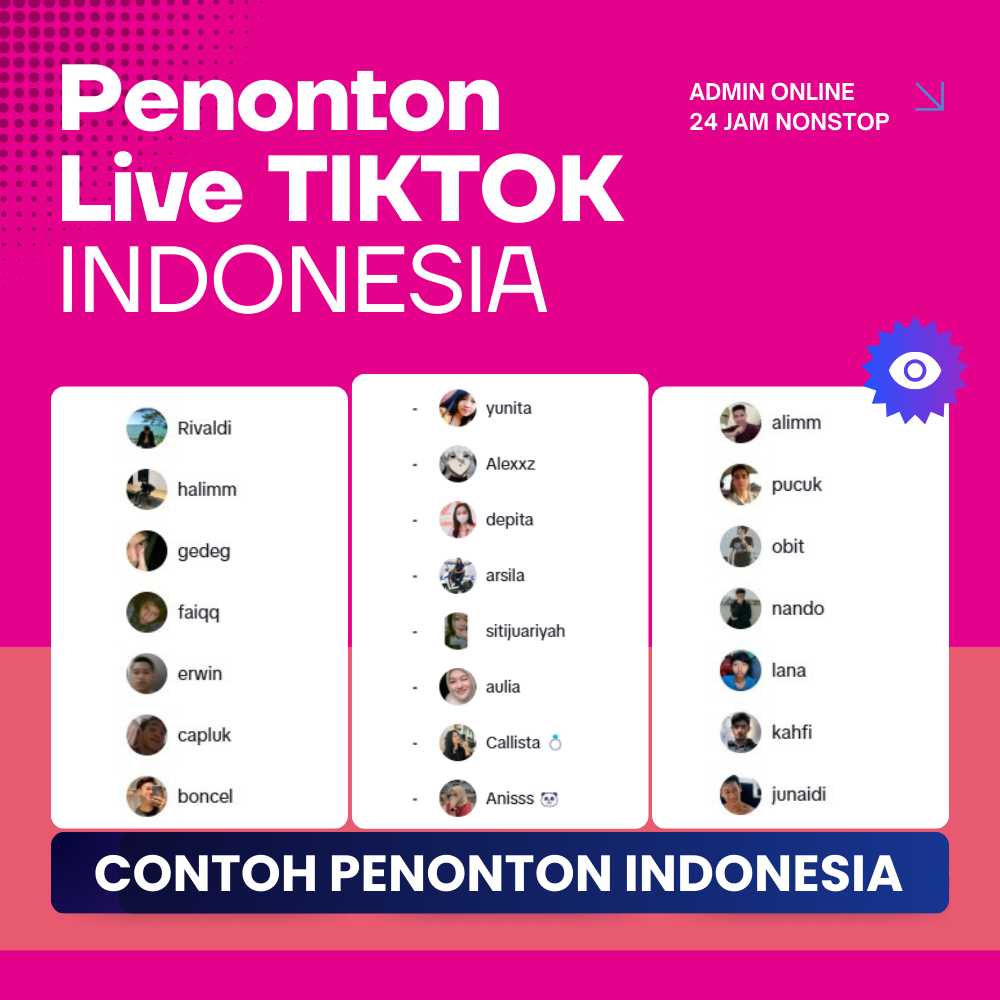 Jual Penonton Live Tiktok Real Indonesia !!! - Online 24 Jam | Shopee ...