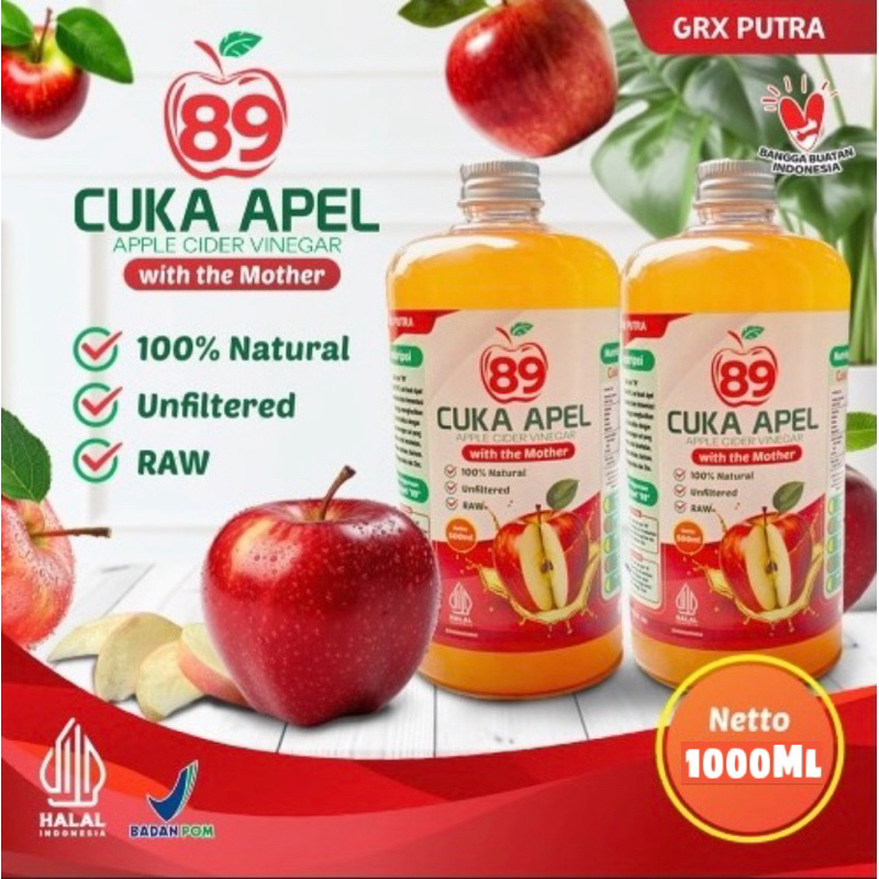 Jual CUKA APEL 89 WITH MOTHER - NETTO 1000 ML | Shopee Indonesia