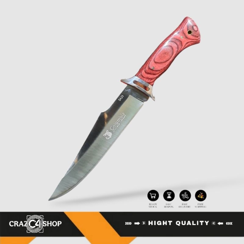 Jual Survival Outdoor Knives Wooden Stee SA33 Hiking Camping | Shopee ...