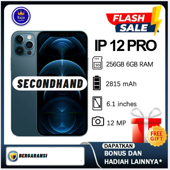 Jual i Phonee 12 PRO 128GB 256GB 512GB FULLSET SECOND ORIGINAL MULUS BERGARANSI | Shopee Indonesia