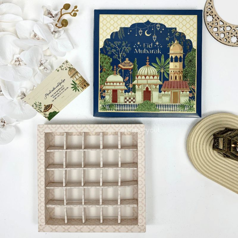 Jual Box Kotak Packaging Kue Cookies Nastar Sekat 25 - Lebaran / Idul ...