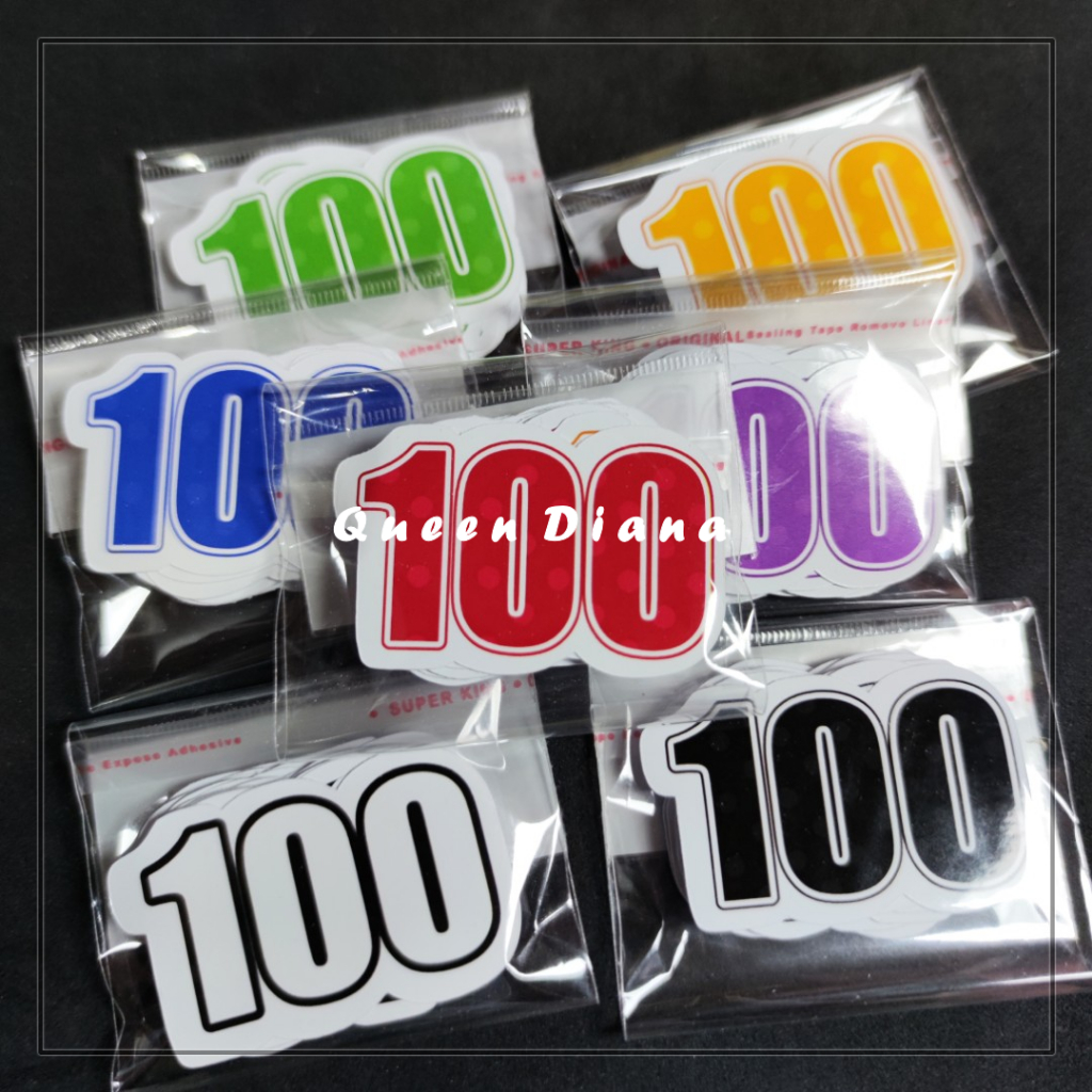 Jual isi 100 pcs stiker angka 1-1000 sticker glossy super cute untuk ...