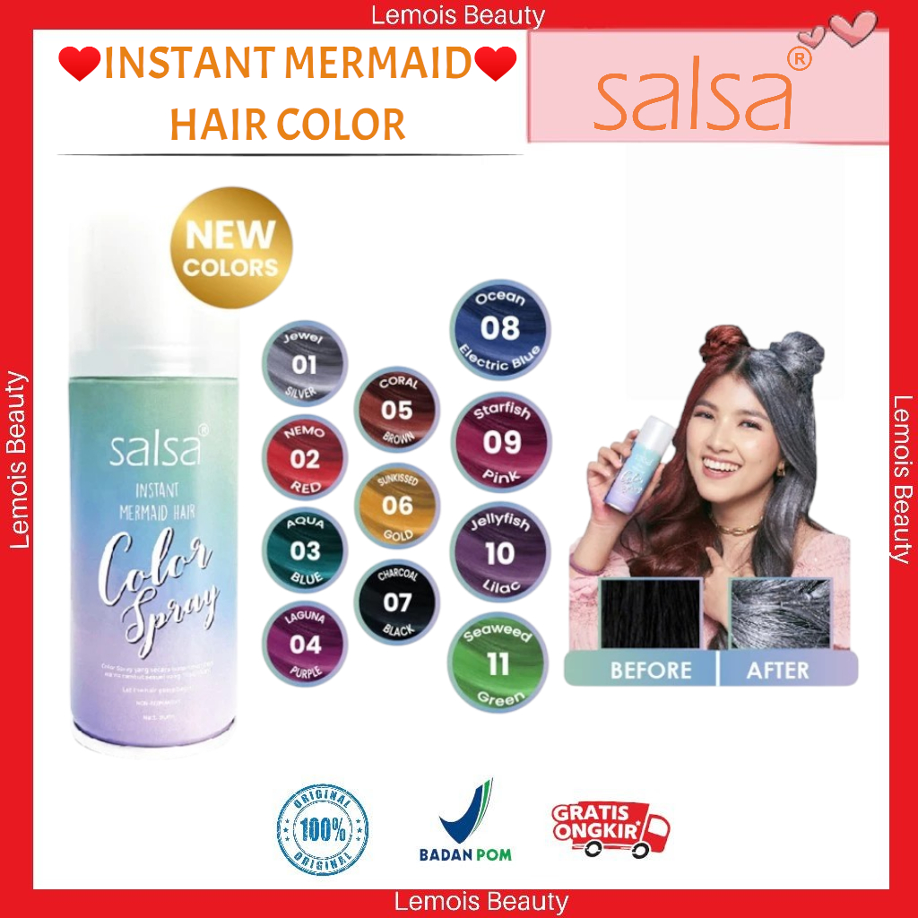 Jual LemoisBeauty- SALSA INSTANT MERMAID HAIR COLOR SPRAY ( 80 ml ...