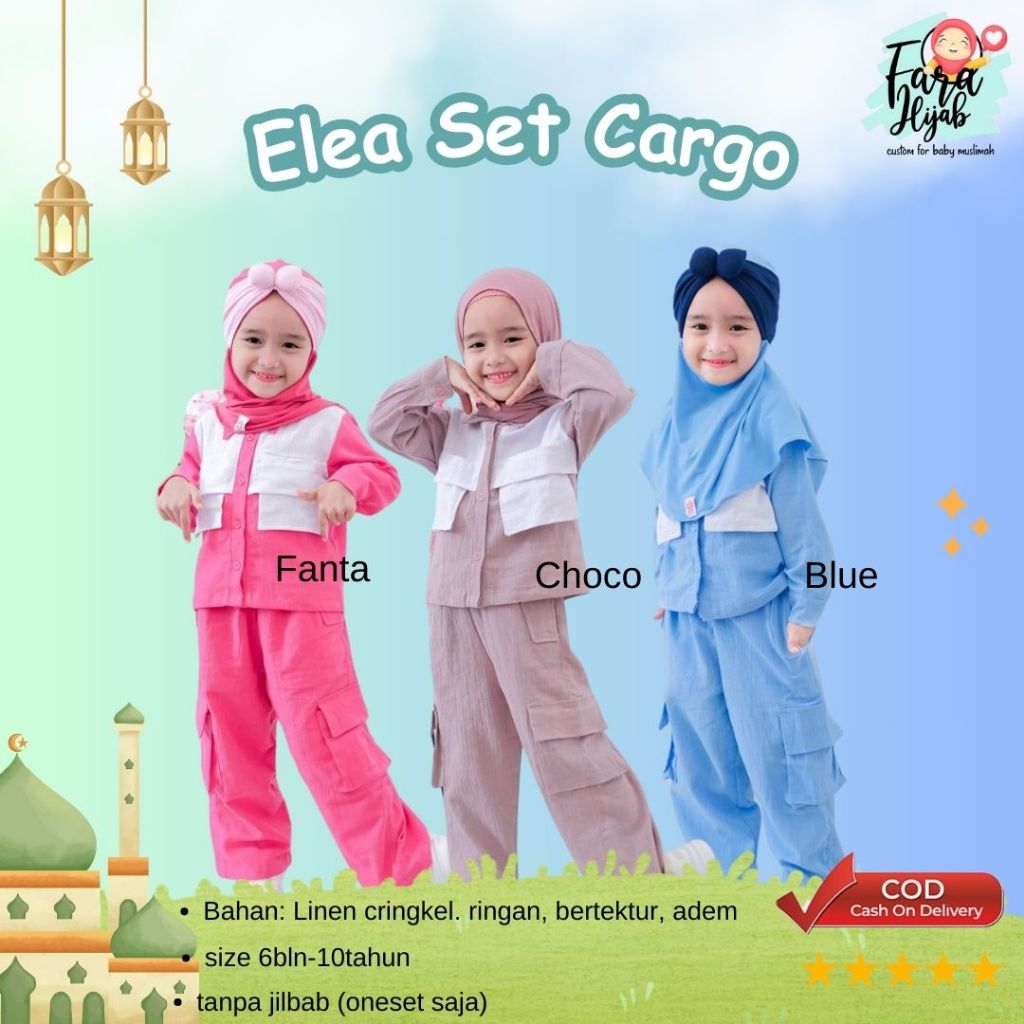Jual Elea set cargo | oneset anak | baju anak | Shopee Indonesia