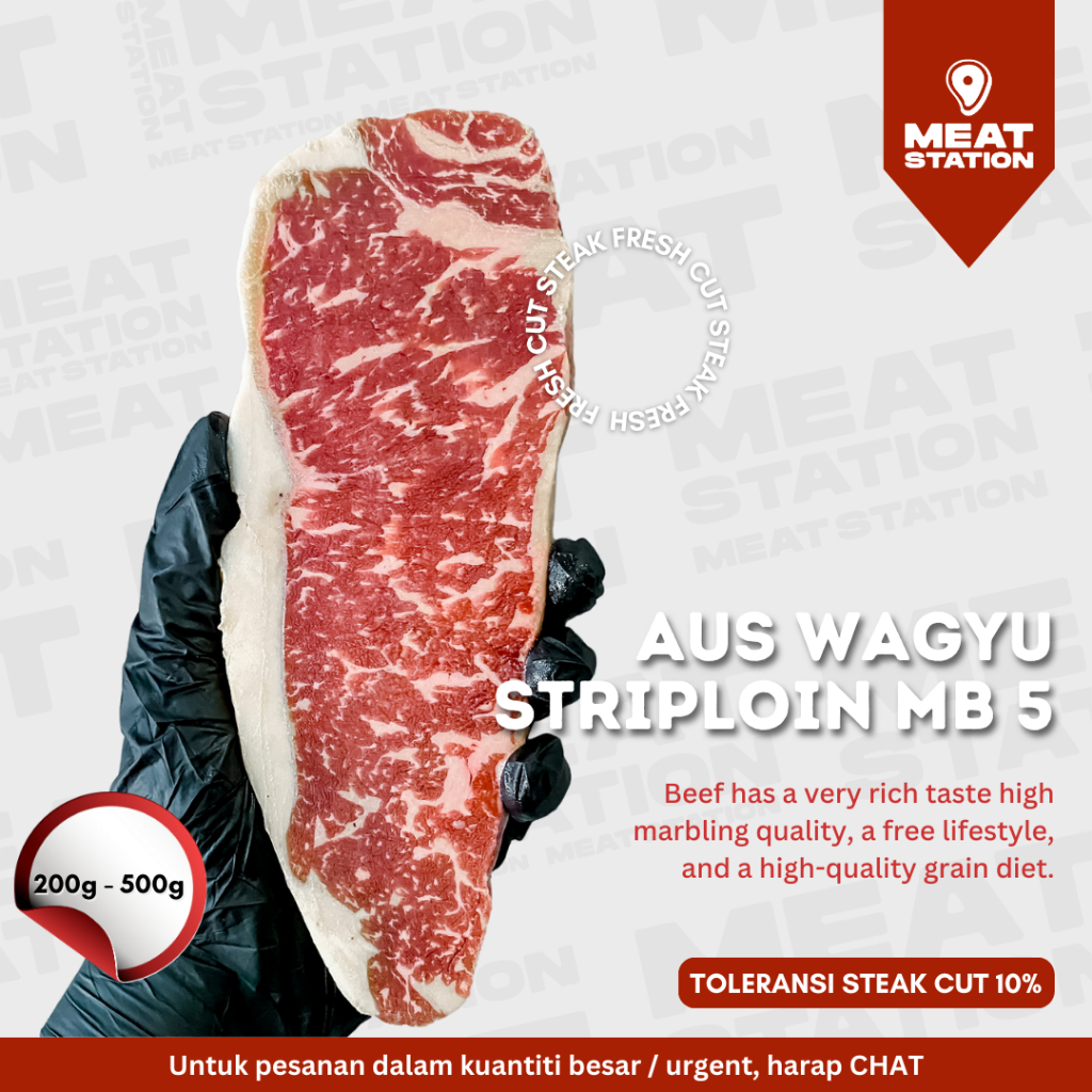 Jual AUS Wagyu Striploin MB 5 / Beef Steak / Beef Import | Shopee Indonesia