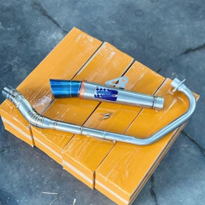 Jual full set AUN Conical OPEN Tube Exhaust pipe skygo 125 150 175rusi ...