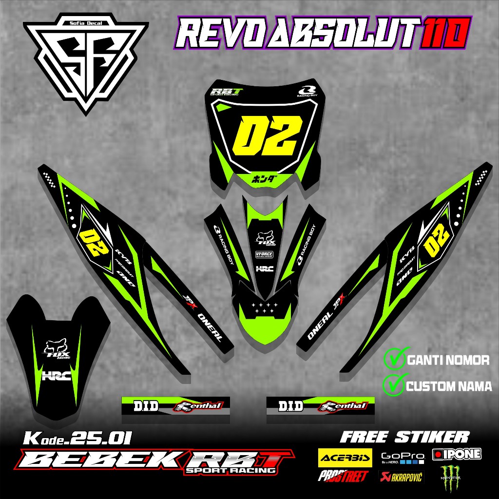 Jual Sticker SEMI DECAL fullbody RBT REVO ABSOLUTE 110 rbt VEGA BEBEK ...