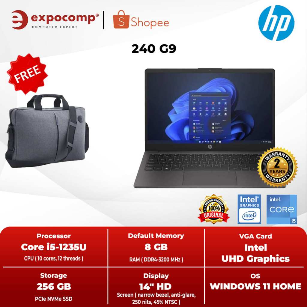 Jual Hewlett Packard HP 240 G9 SILVER INTEL CORE i5-1235U 8GB 256GB WIN ...