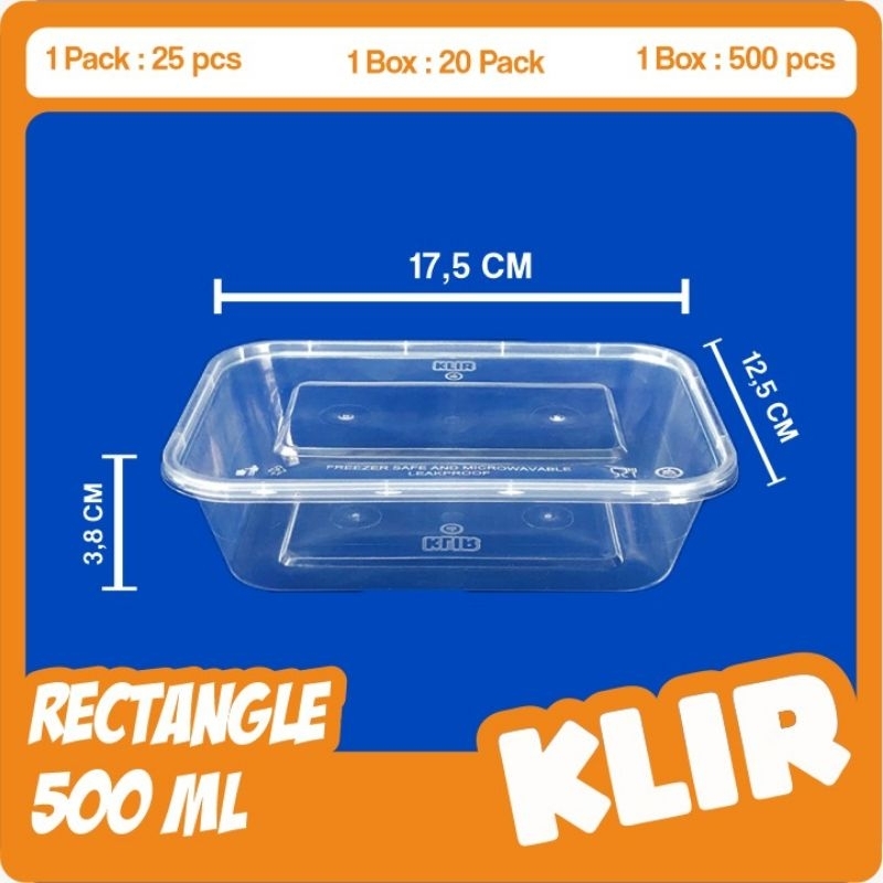 Jual (ISI 25 PCS) Thinwall rectangle 500 650 750 1000 / Kotak makan plastik Rectangle / Thinwall ...