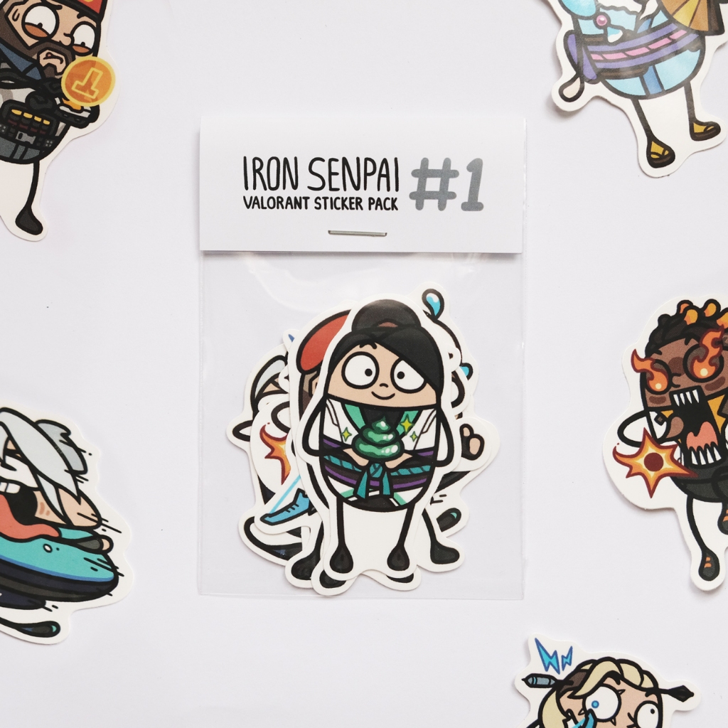 Jual IRON SENPAI VALORANT Sticker Pack #1 // Sticker set Parodi Agent ...