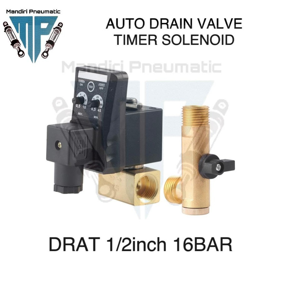 Jual auto drain valve timer solenoid timer drat 1/2 inch | Shopee Indonesia