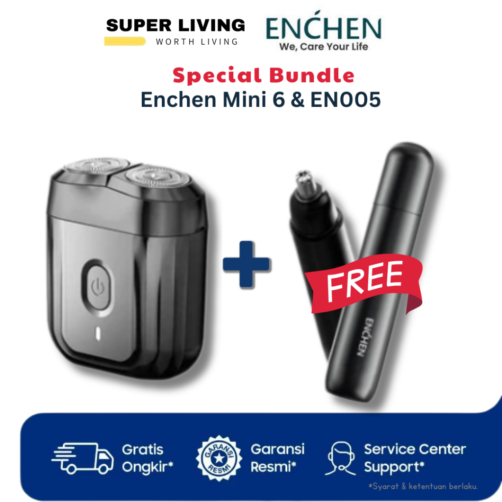 Jual BUY 1 GET 1 Enchen Mini 6 Shaver dan Mini Trimmer Alat Cukur ...