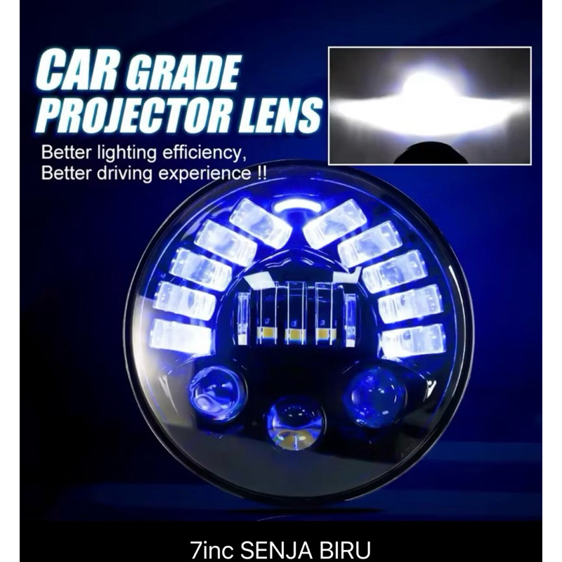 Jual Lampu Projector Cobra Predator 7 inch 19 LED Waterproof Vixion ...