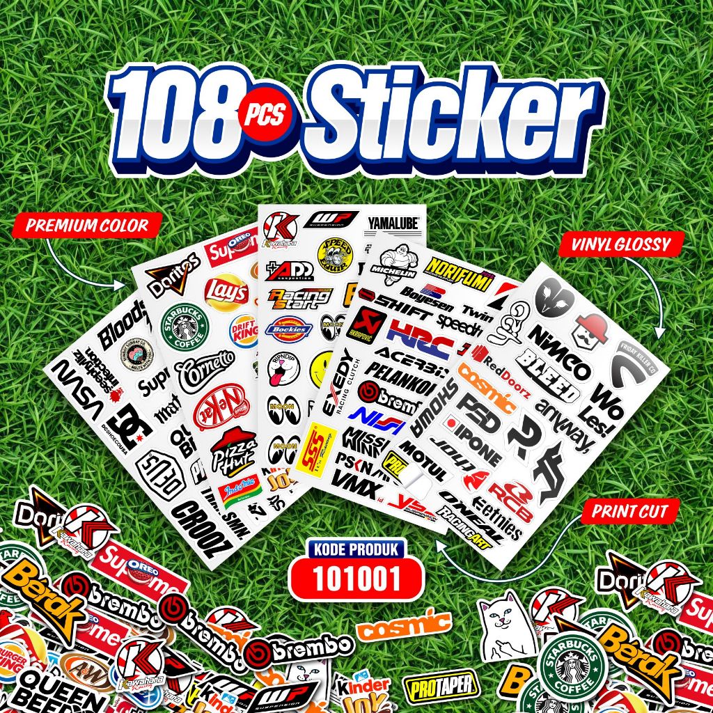 Jual STICKER AESTHETIC ISI 108 PCS STICKER RANDOM 105 PCS STICKER ...