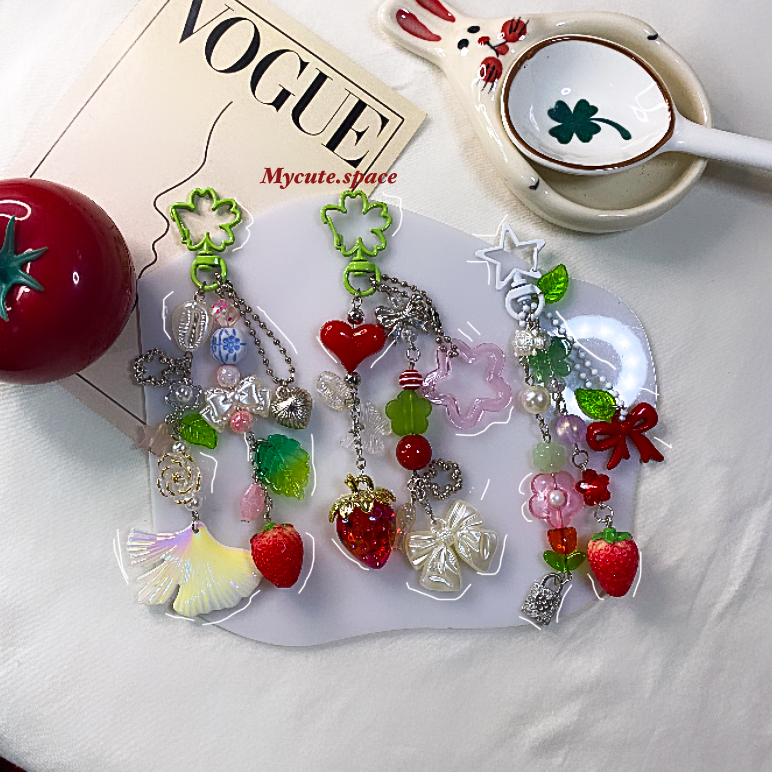 Jual KEYCHAIN STRAWBERRY / KEYCHAIN CHERRY / GANTUNGAN KUNCI BAG CHARM ...