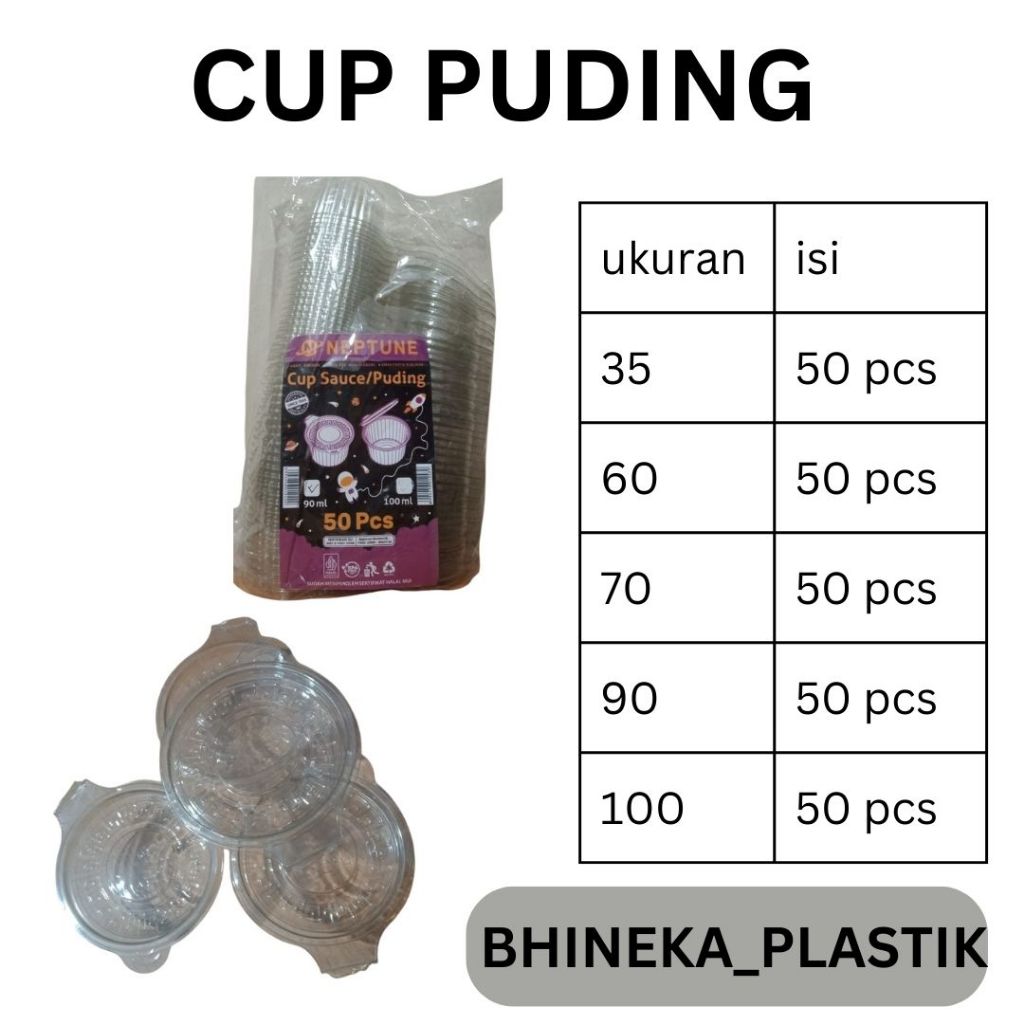 Jual Cup Saos (50pcs) Uk 35ML - 60ML - 70ML - 90ML - 100ML, Cup Puding ...