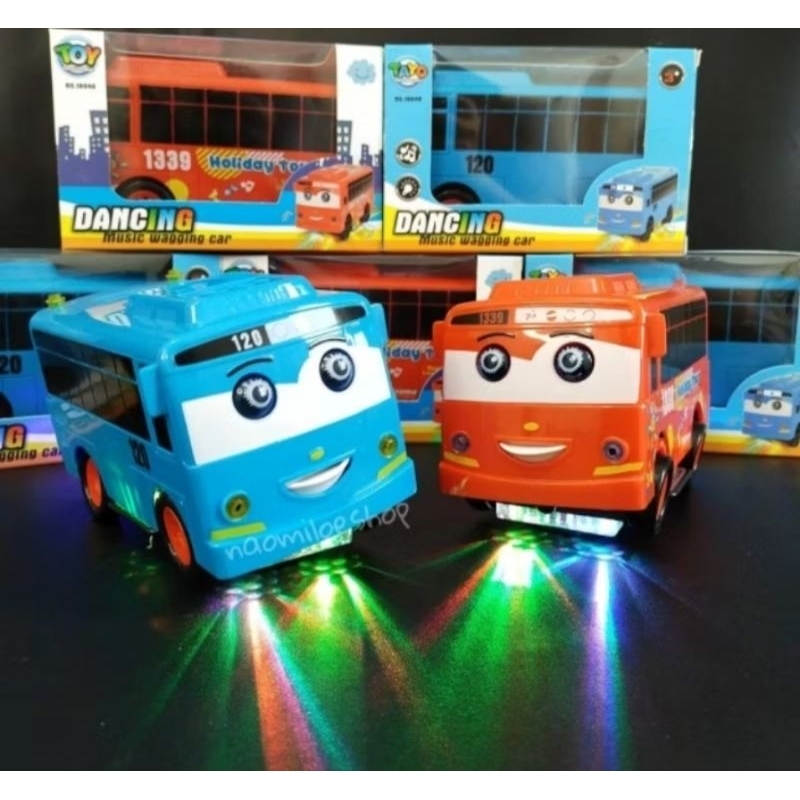 Jual Mainan Truk Oleng Tayo Bus Dancing Robot Bus Kecil Mobil Ada Lampu dan Musik Tayo go go go ...
