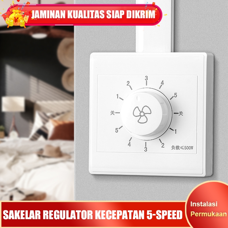 Jual Sakelar soket dimmer 500W Ventilasi kipas, regulator kecepatan ...