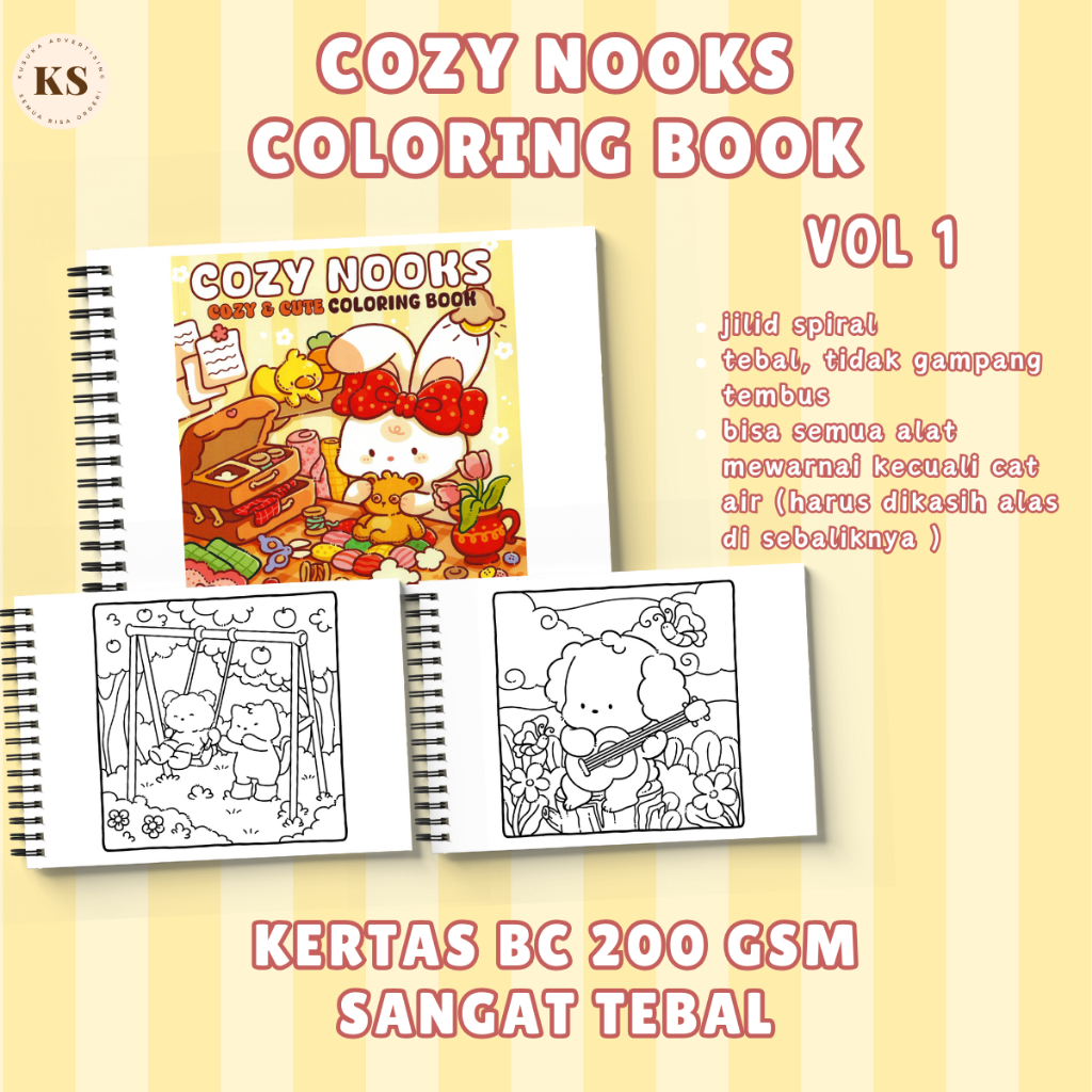 Jual COZY NOOKS VOL 1 Coloring Book Comfy Healing Partner For Kids ...