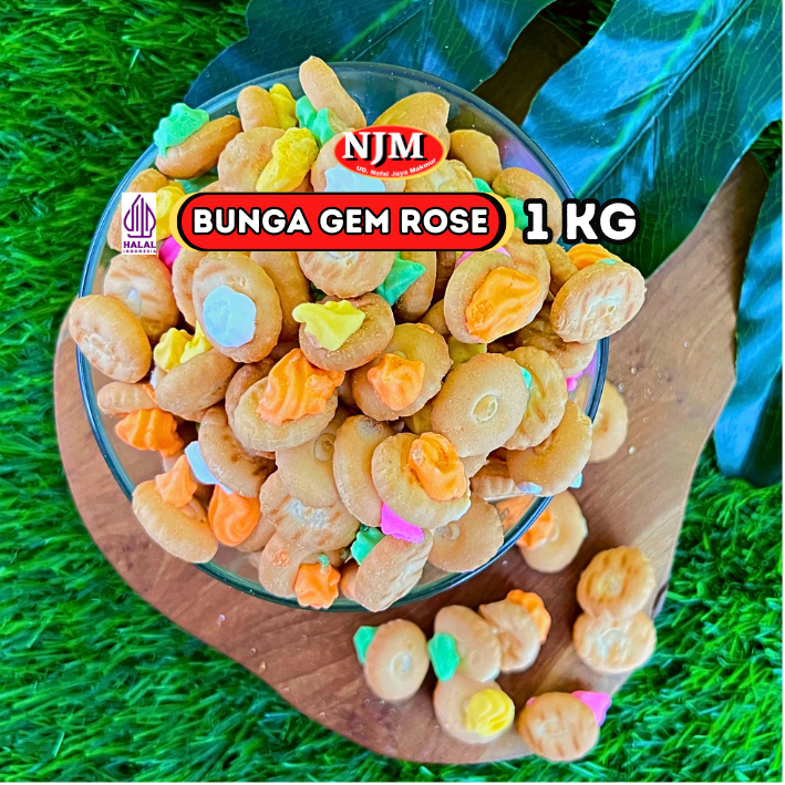 Jual NJM - BBUNGA GEM / KUE KANCING / GEM ROSE ROTI MANIS 1000Gr (1Kg ...