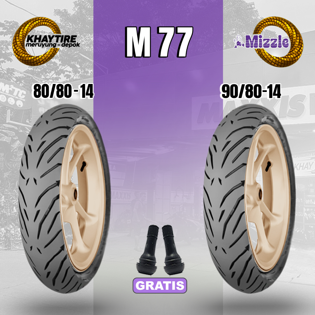 Jual Paket Ban Motor Matic MIZZLE M77 80/80 - 90/80 Ring 14 Tubeless ...