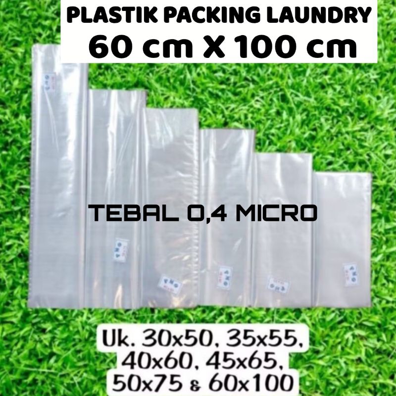 Jual PLASTIK LAUNDRY JUMBO plastik Bening kantong plastik 60cm x 100cm packing loundry lembaran ...