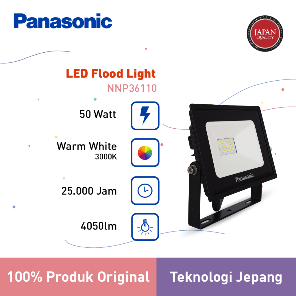 Jual Panasonic Lampu LED Flood Light 50W 3000K IP 65 | Shopee Indonesia