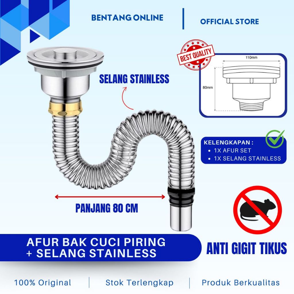 Jual Afur Wastafel Cuci Piring Stainless Anti Tikus Bak BCP Afur ...