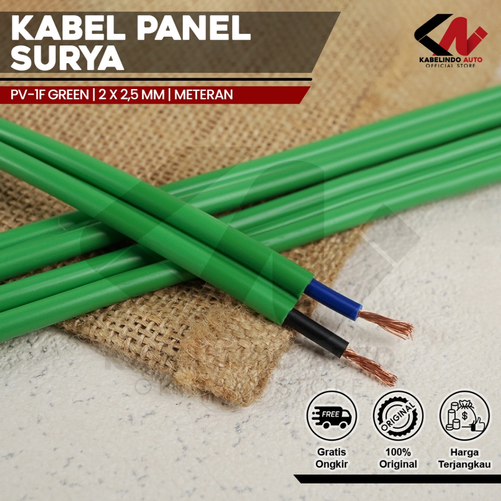 Jual Kabel Auto Solar Panel Surya PV-1F Green 2x2.5mm Dual Core AC ...