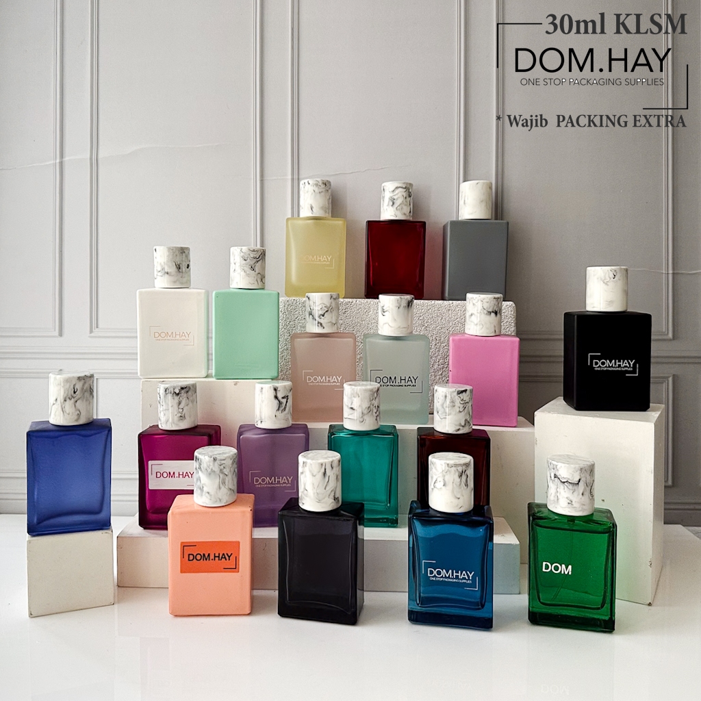 Jual 30ml KLSM Marble Putih Botol Parfum Semi Press Kaca Parfume Minyak ...