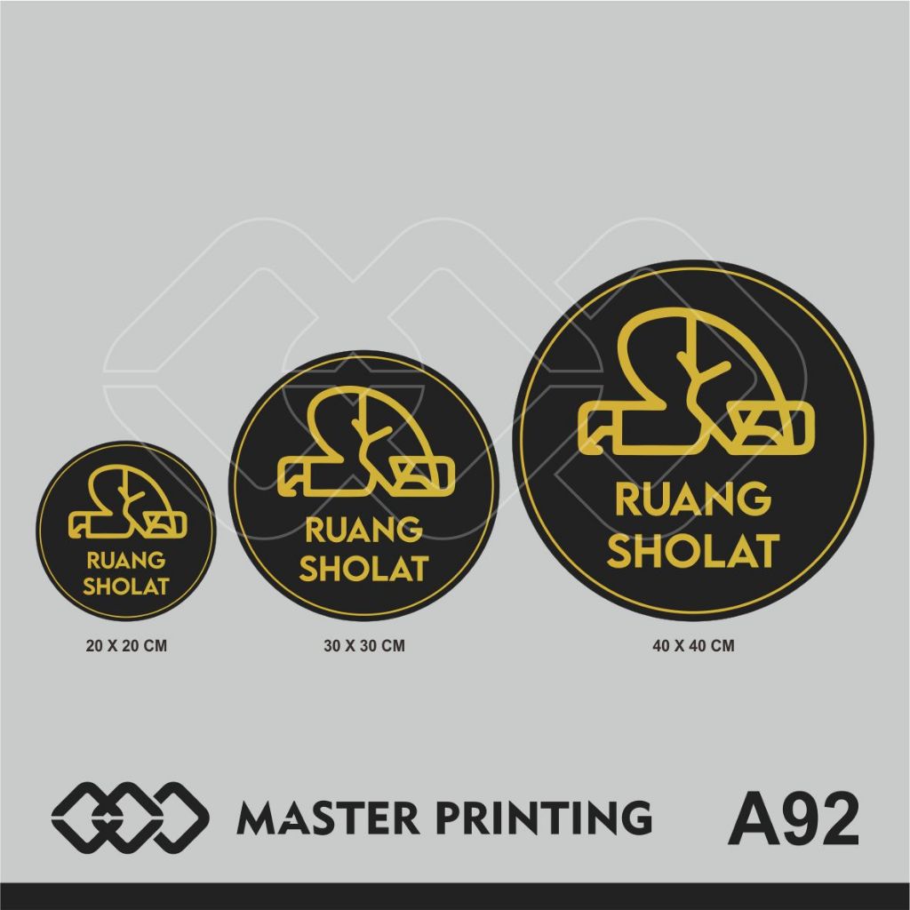 Jual A92 - Acrylic Sign, Stiker Akrilik Ruang Sholat, Warna Gold, Tahan ...